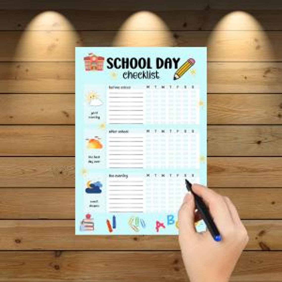 Kids School Checklist: Daily Routine Planner (printable A4/A5) - Etsy