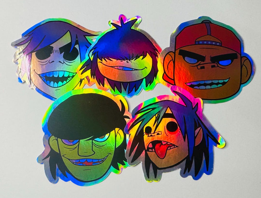Gorillaz Holographic Sticker Pack. 5 Water Resistant Stickers of the Rock Band the Gorillaz - Etsy