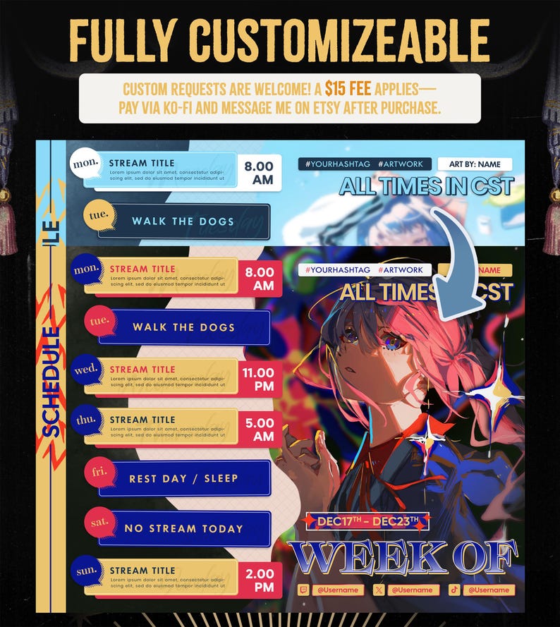 Twitch Stream Schedule | Vtuber Schedule | Weekly Schedule for ...