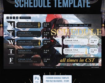 Twitch Stream Schedule | Vtuber Schedule | Weekly Schedule for ...