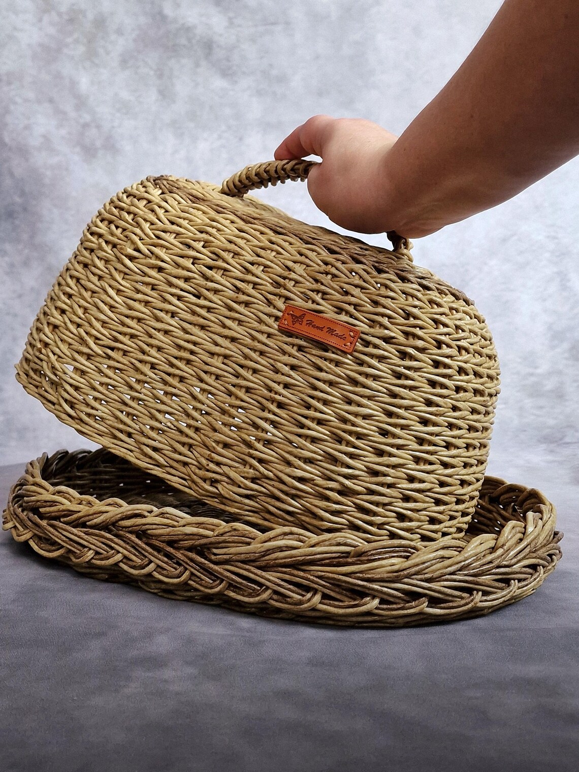 Wicker Bread Box With Lid, Large Bread Basket, Bread & Bakery Tray ...