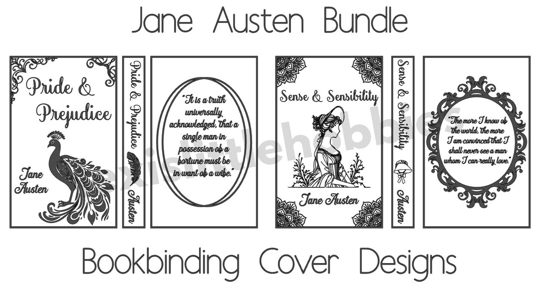 Jane Austen Bundle Bookbinding Cover Designs | PNG Files | Digital ...