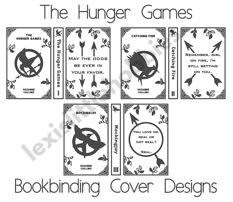 The Hunger Games Trilogy Bookbinding Cover Designs | PNG Files ...