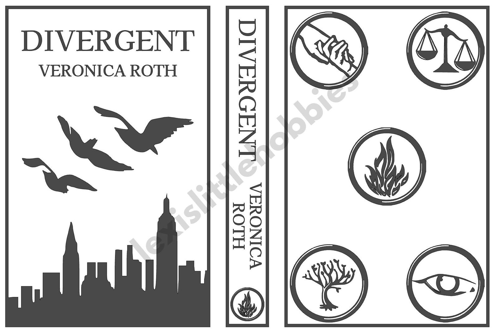 Divergent Trilogy Bookbinding Cover Designs | PNG Files | Digital Download - Etsy