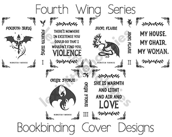Fourth Wing Bookbinding Cover Design | PNG Files | Digital Download - Etsy