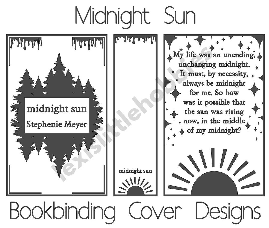 Midnight Sun Bookbinding Cover Design | PNG Files | Digital Download - Etsy
