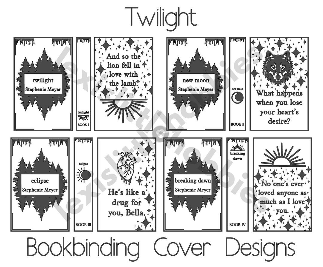 The Twilight Saga Bookbinding Cover Designs | PNG Files | Digital ...