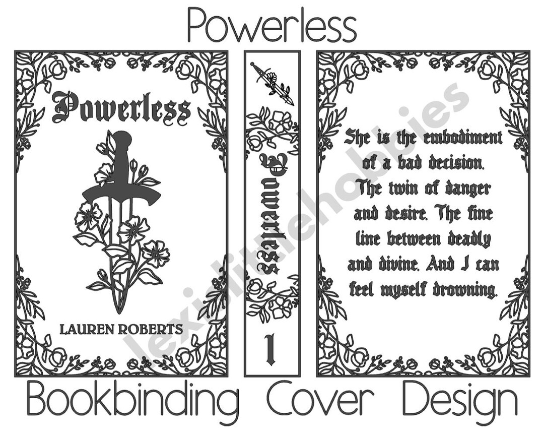 Powerless Bookbinding Cover Design | PNG Files | Digital Download - Etsy