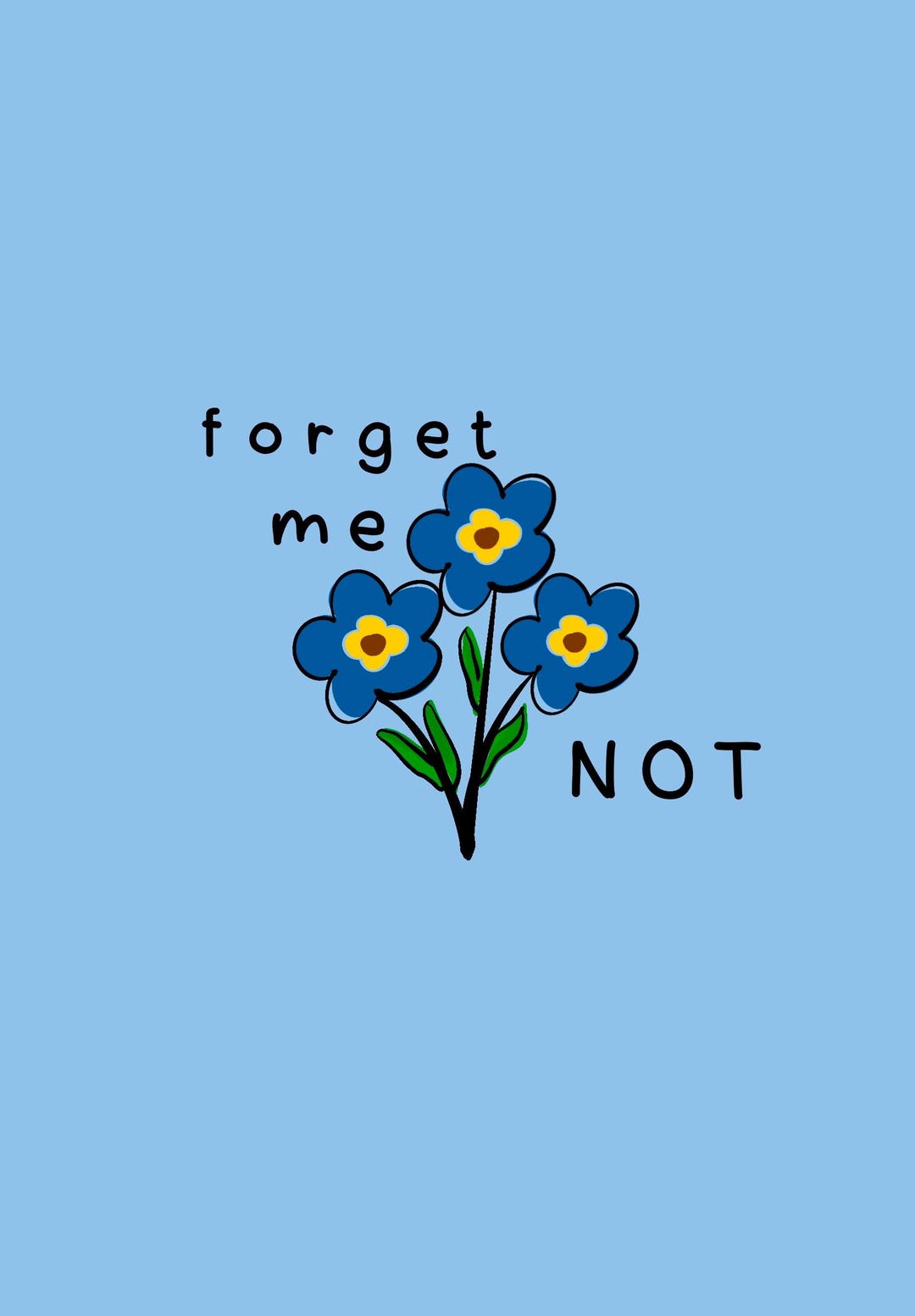 Flower Forget Me Not Printable - Etsy