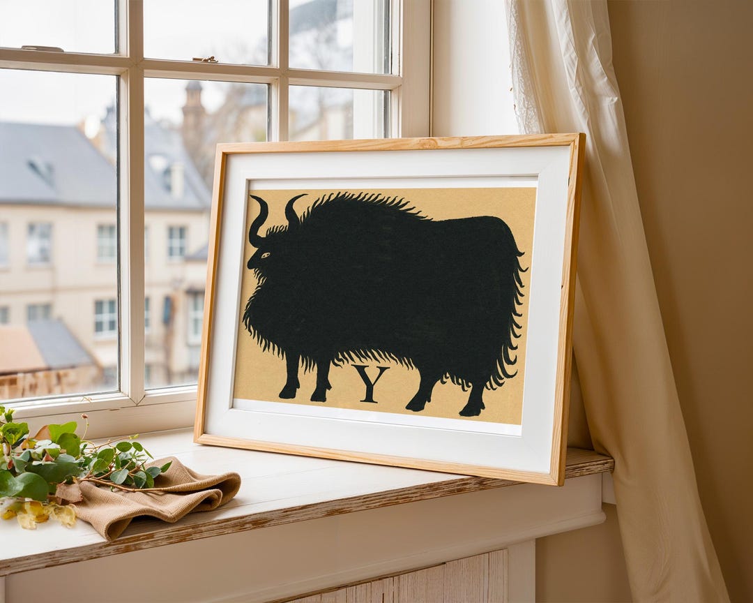 Y is for Yak, Minimalist Animal Alphabet Wall Art for Children Room - Etsy