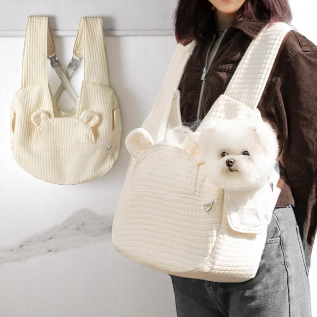 Luxury Pet Carrier Sling Backpack | Large Capacity Cotton Travel Bag ...