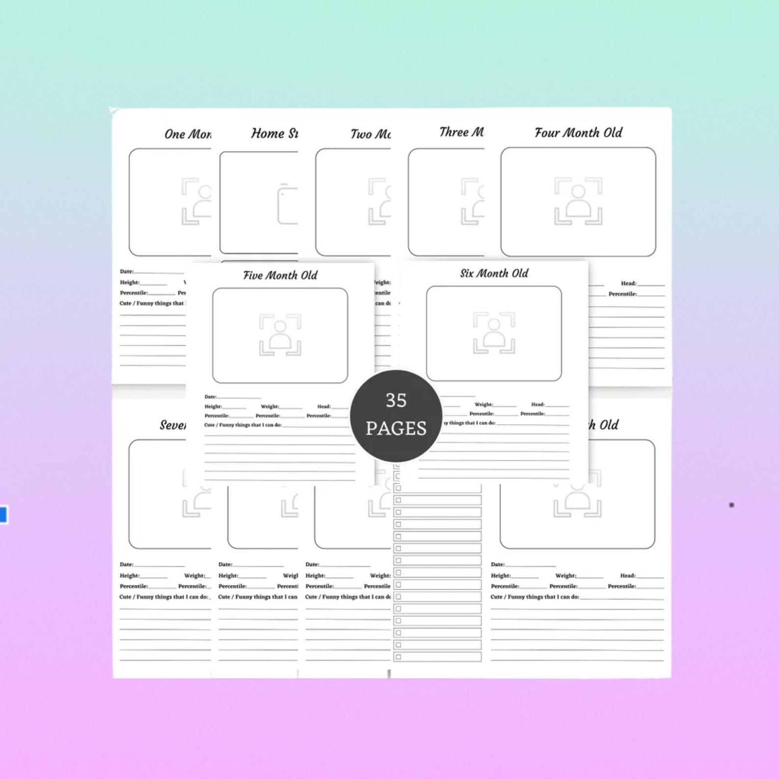 Digital Baby Memory Book | Printable Baby Journal & Milestone Tracker ...