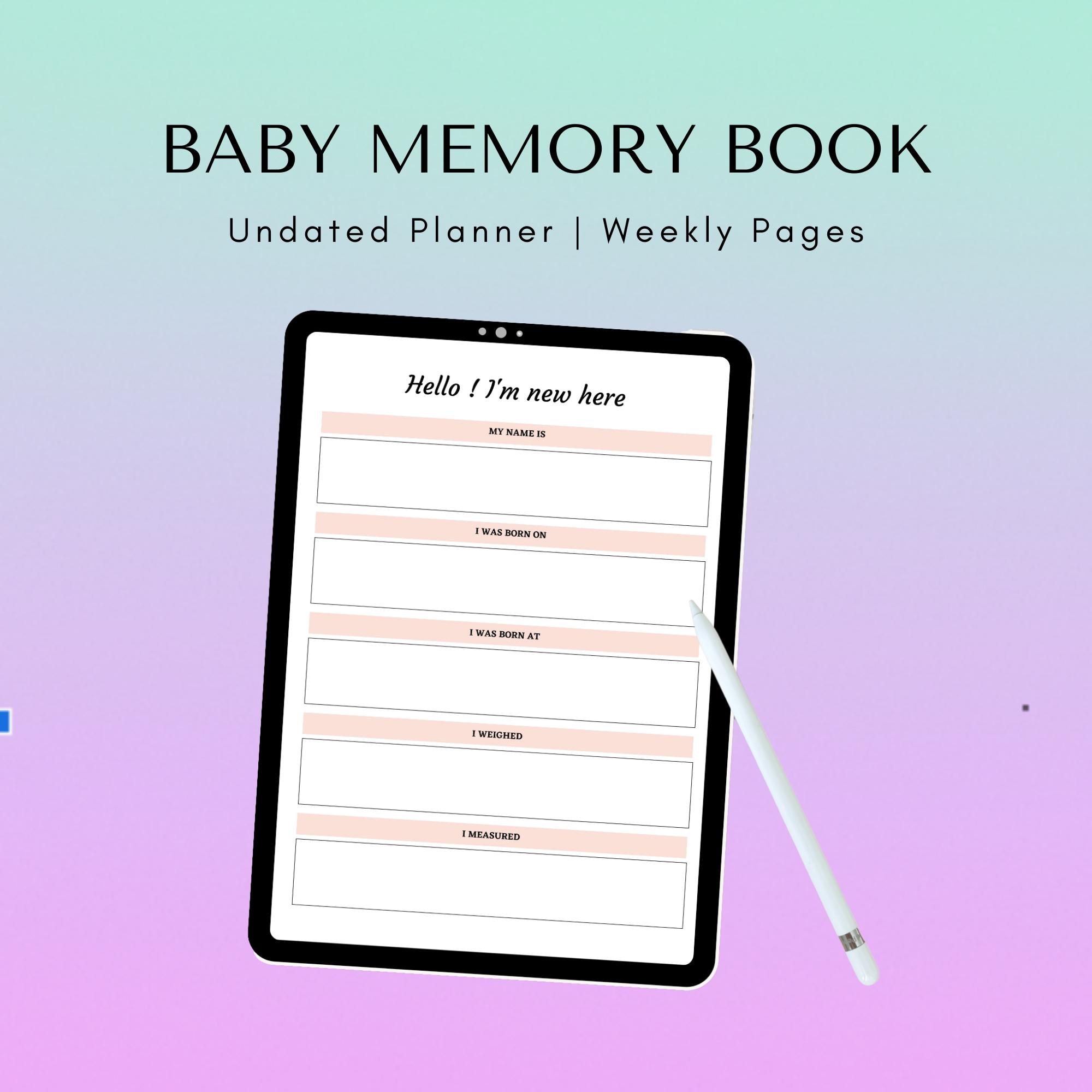 Digital Baby Memory Book | Printable Baby Journal & Milestone Tracker ...