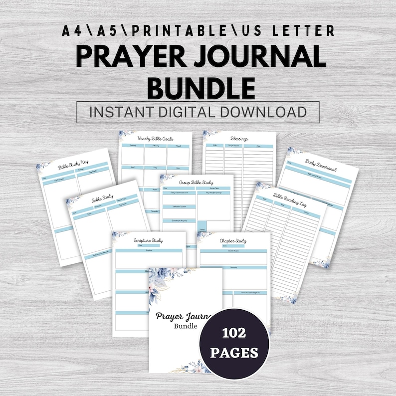 Printable Prayer Journal | Digital One-page Planner for Reflection ...