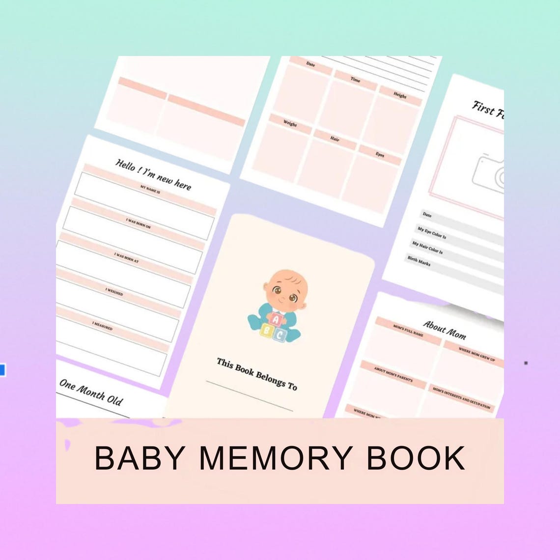 Digital Baby Memory Book | Printable Baby Journal & Milestone Tracker ...