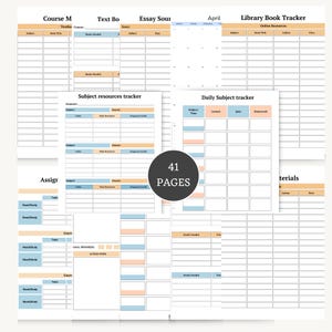 Digital College Planner, Printable Study Organizer & Goal Tracker ...