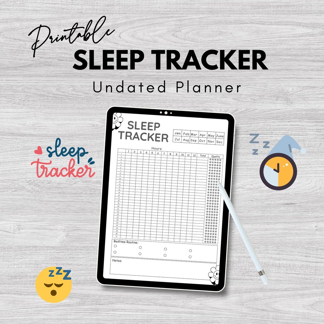 Sleep Tracker Digital Planner | Printable Sleep Log, Self Care Journal ...