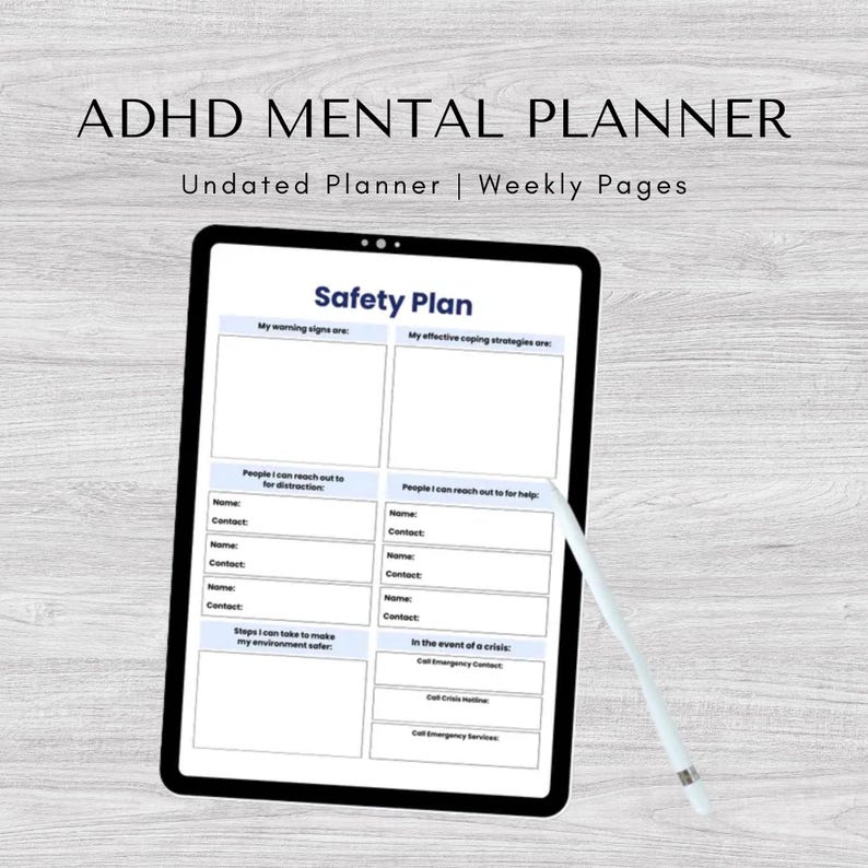 2025 Self-care & Mental Health Planner Bundle | ADHD Journal, Anxiety ...