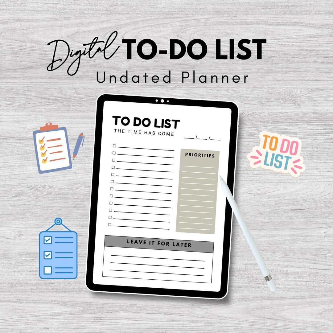 Digital To-do List Planner | Printable Task Organizer, Daily Planner ...