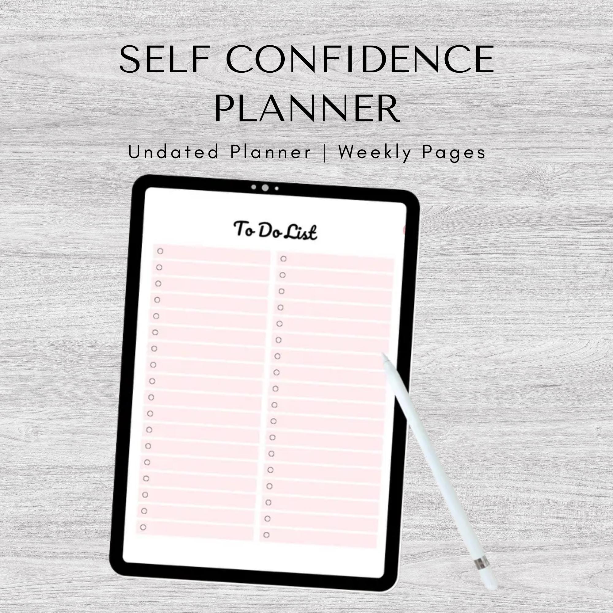 Self Confidence Planner, Empowerment Journal, Goal Setting Daily ...