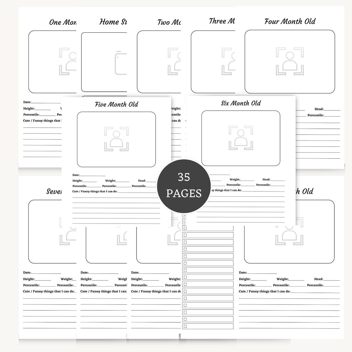 Digital Baby Memory Book | Printable Baby Journal & Milestone Tracker ...