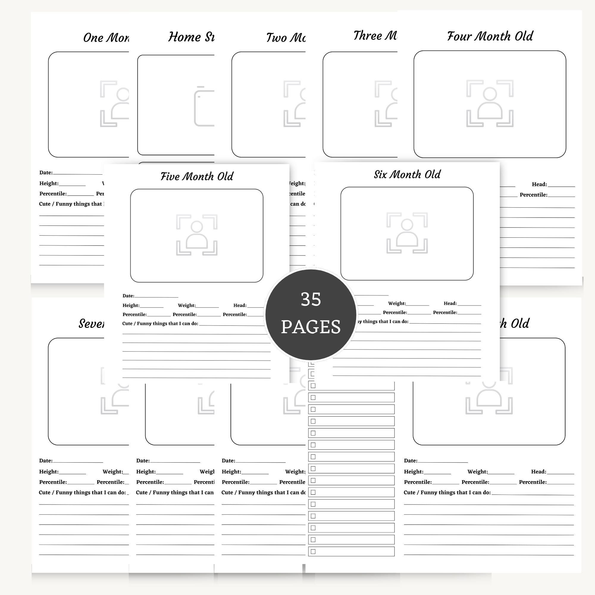 Digital Baby Memory Book | Printable Baby Journal & Milestone Tracker ...