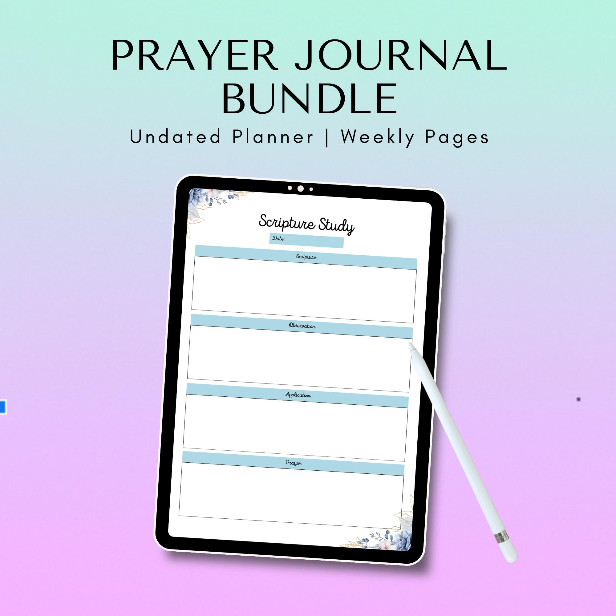 Printable Prayer Journal | Digital One-page Planner for Reflection ...