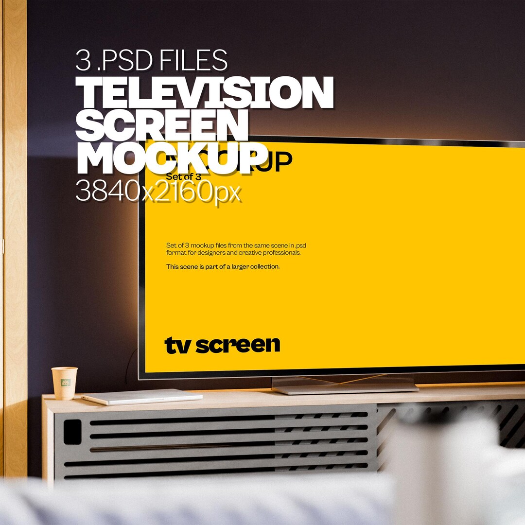 Television Screen Mockup Bundle - 3 Psd Mock-up Files - Etsy