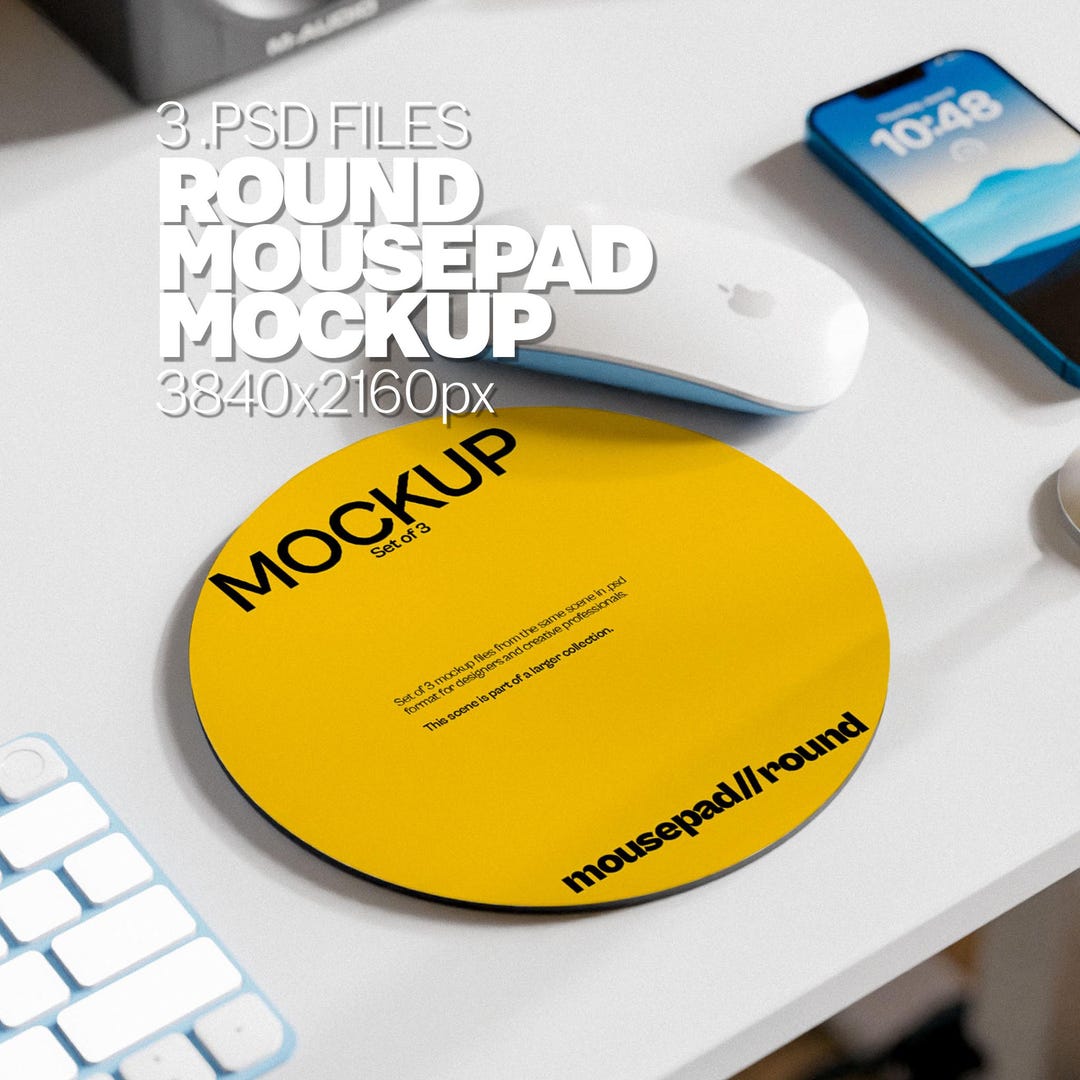 Round Sublimation Mousepad Mockup Bundle for POD Businesses - 3 Psd ...