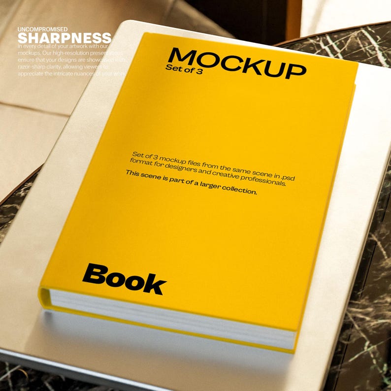 Hardbound Book Cover Mockup – 3 PSD Mock-up Files - Etsy