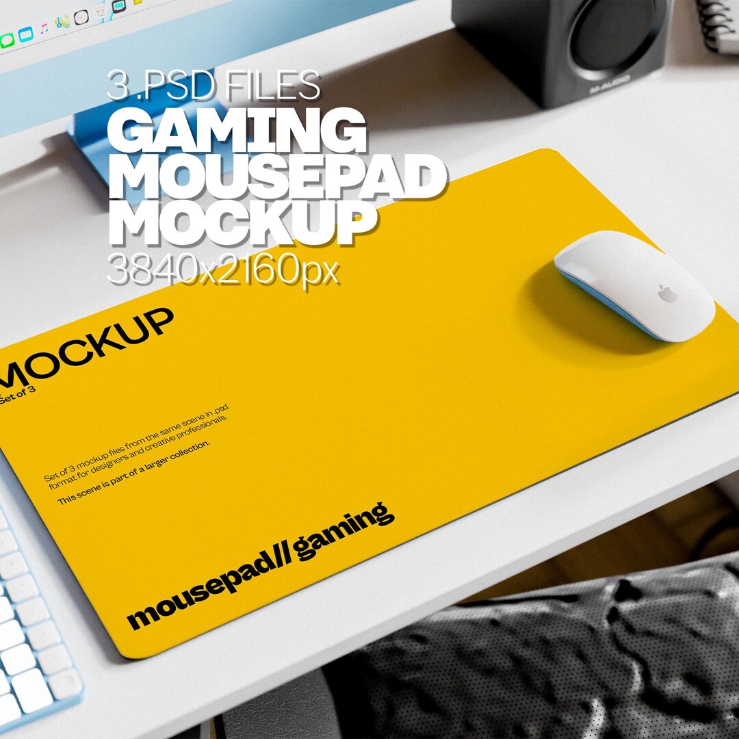 Sublimation Long Gaming Mousepad Mockup Bundle for POD Businesses - 3 ...