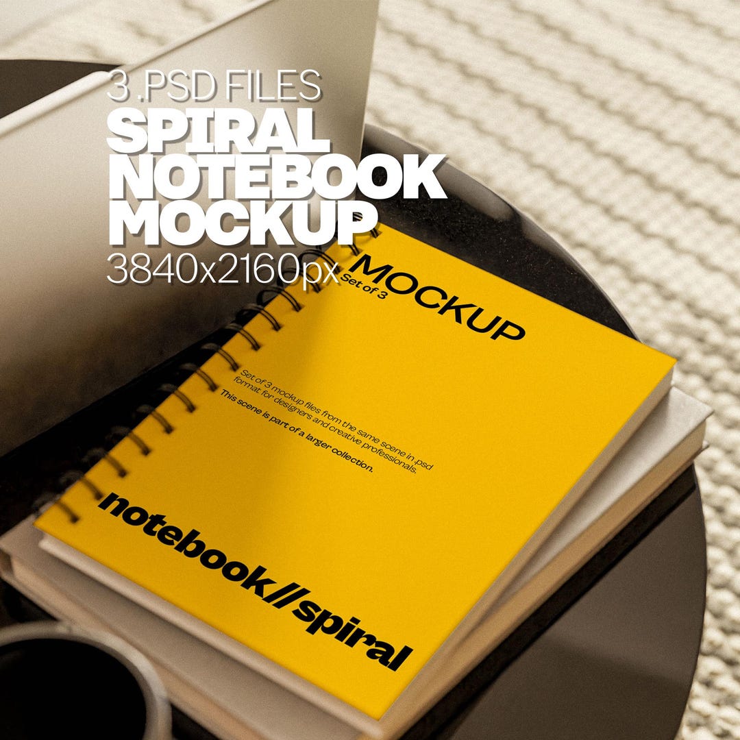Sublimation Spiral Notebook Mockup Bundle for Sublimation Print and POD ...