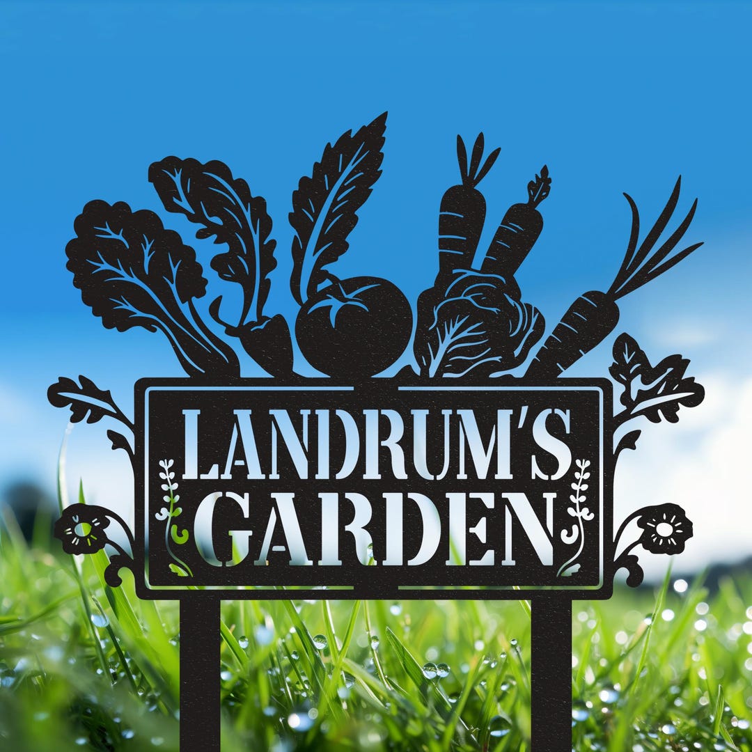 Personalized Metal Garden Stake, Homegrown Veggies Garden Stake,metal ...