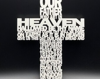Our Father Cross in English - Etsy