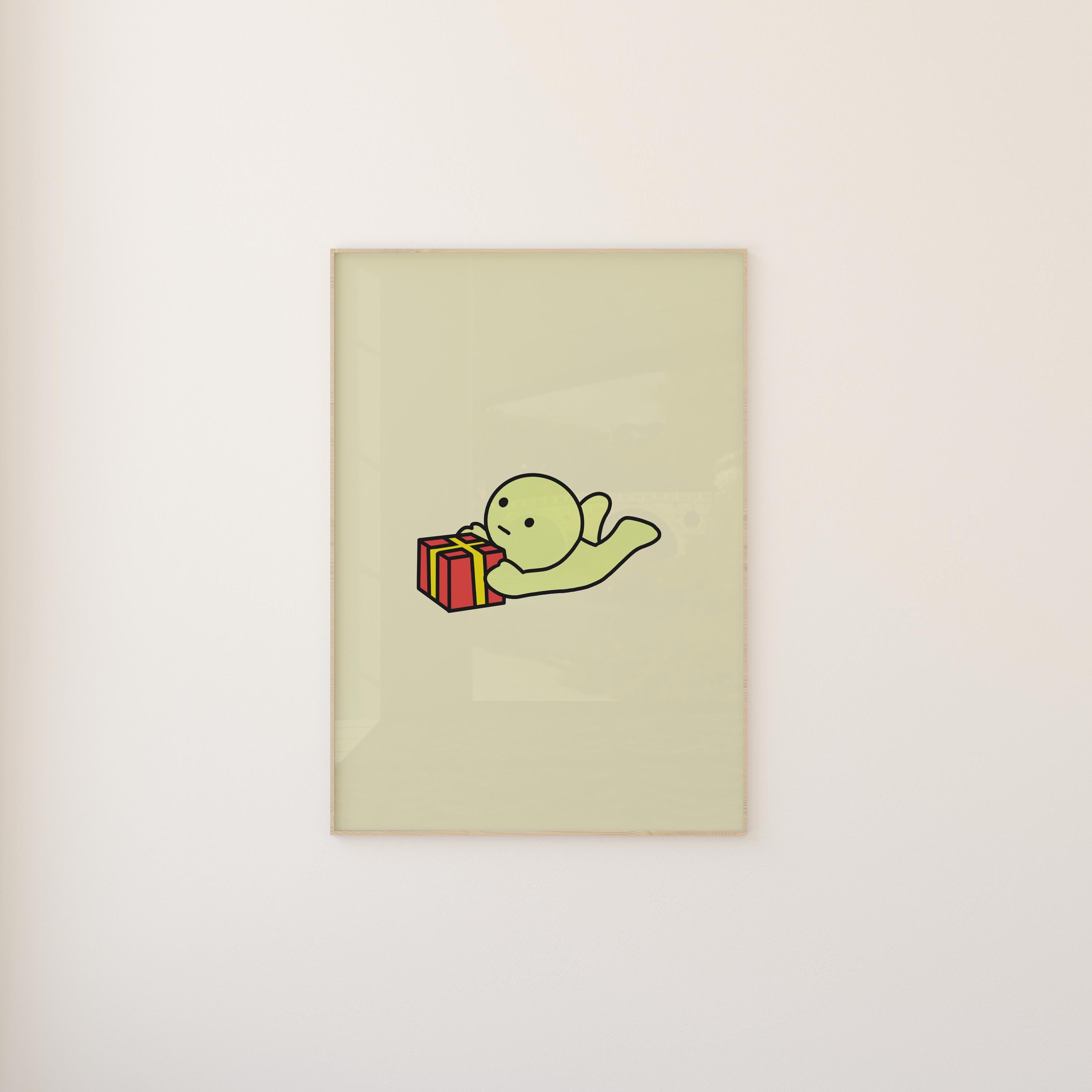 Smiski Christmas Present Wall Art | Smiski Poster | Smiski Wall Print ...