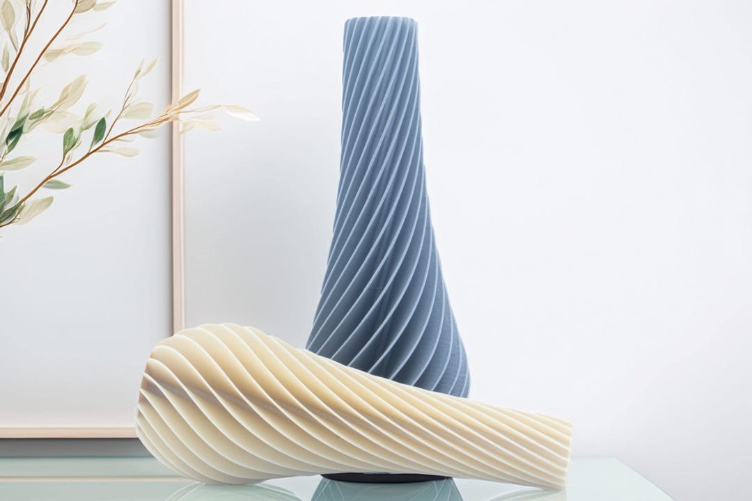 Modern Vase – Wave Design, Decorative Flower Vase, Minimalist Sculpture ...