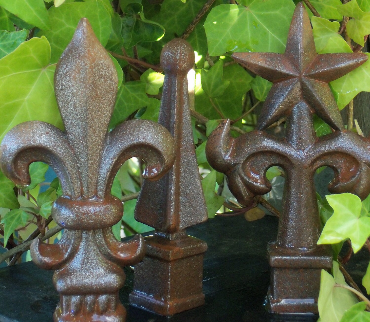 A Different Combo of 3 Wonderfully Rusty Cast Iron Finials for Your ...