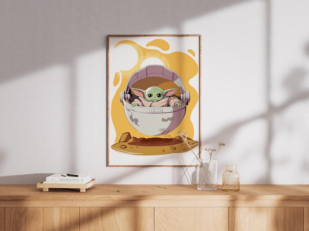 Modern Art Print: Baby Yoda Poster / Illustration Art / Wall Art / Baby ...