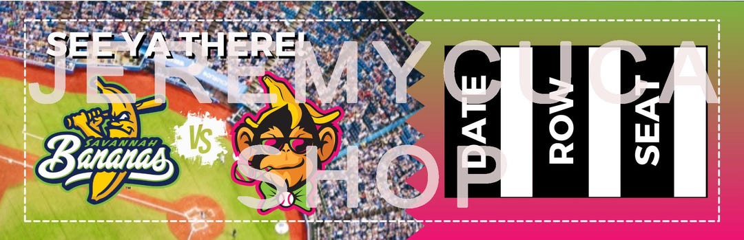 Savannah Bananas Vs Party Animals Ticket, Game Day, Gift Ticket ...