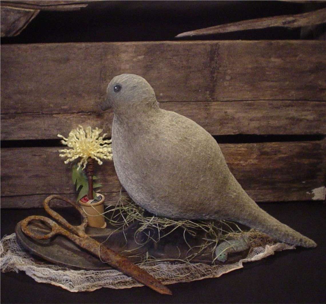 Primitive Mama Dove Bird Doll Pattern - Folk Art Dove Bird and Clay ...