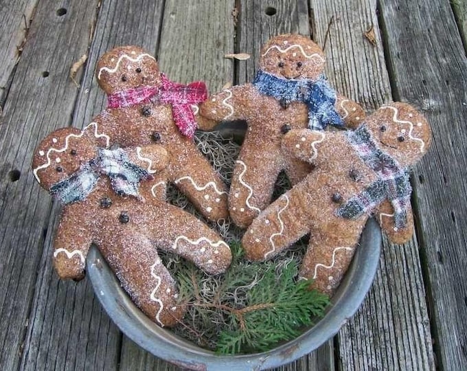 Primitive Gingerbread Man Cookies, Aged 8 Bowl Fillers, Tucks, Ornies ...