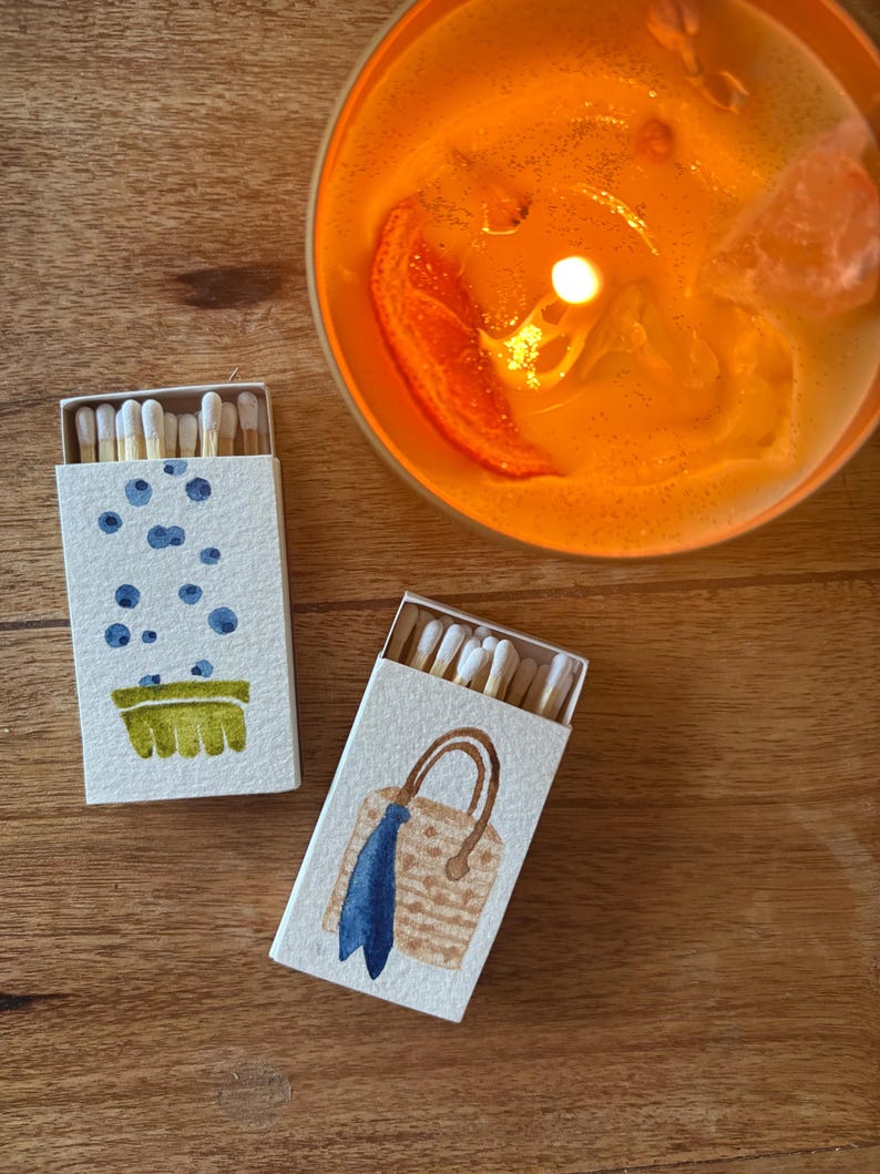 Farmer's Market Hand-painted Watercolor Matchbook - Etsy