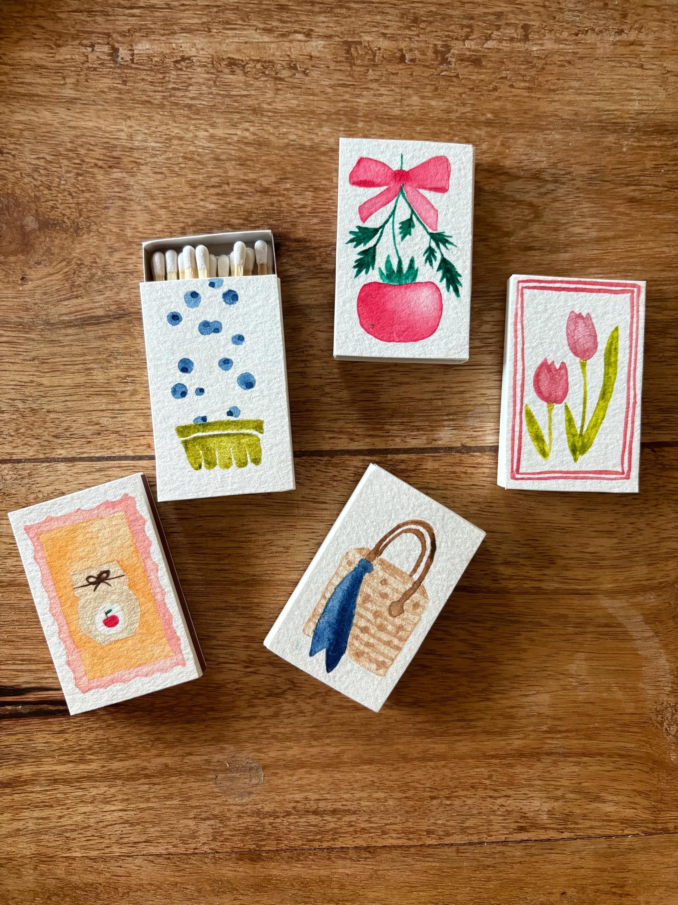 Farmer's Market Hand-painted Watercolor Matchbook - Etsy