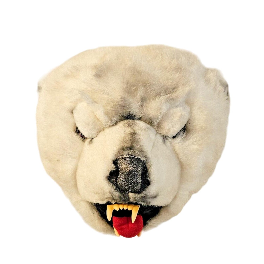 Rumple Minze Schnapps Polar Bear Plush Fur 3D Head Mount Vintage ...