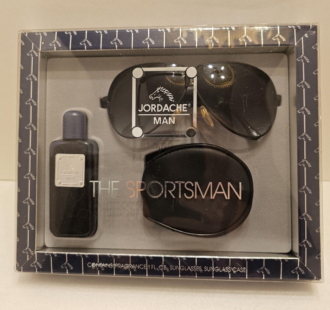 Vintage Jordache 80s Mens Cologne 1 Oz EDC Splash Gift Set Sunglasses ...
