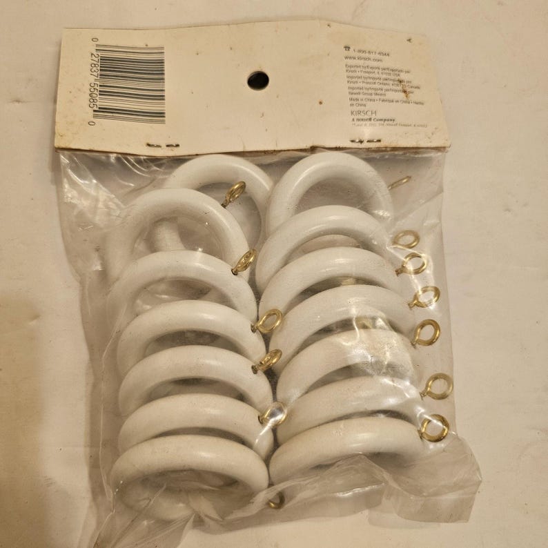 Kirsch White Wood Curtain Rod Rings for 7/8" Pole (14) NEW NOS - Etsy