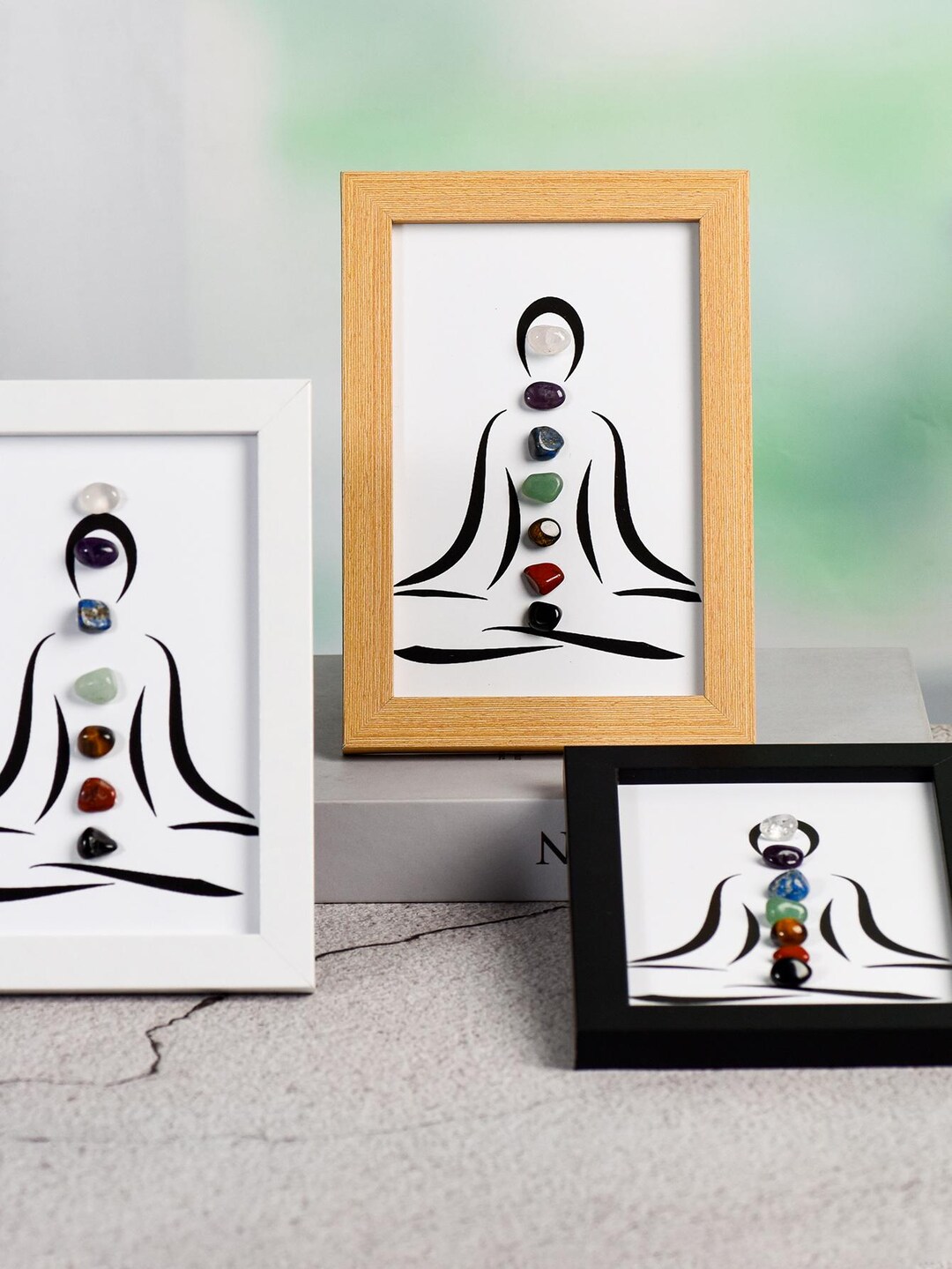 Yoga and Seven Chakras Picture Frame Decoration With Crystal Stone - Etsy