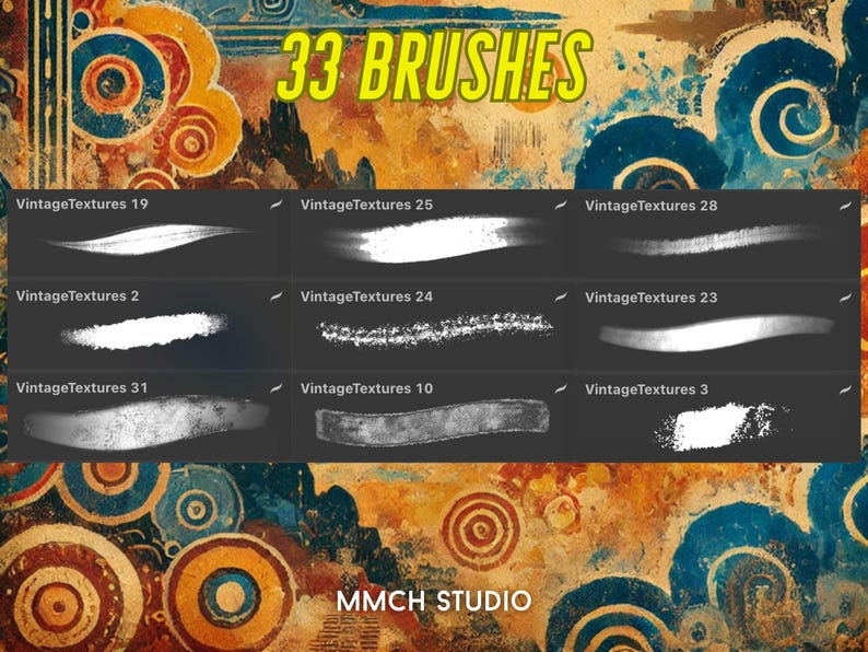 Vintage Rock Texture Procreate Brushes: Dunhuang Art Inspired (digital ...