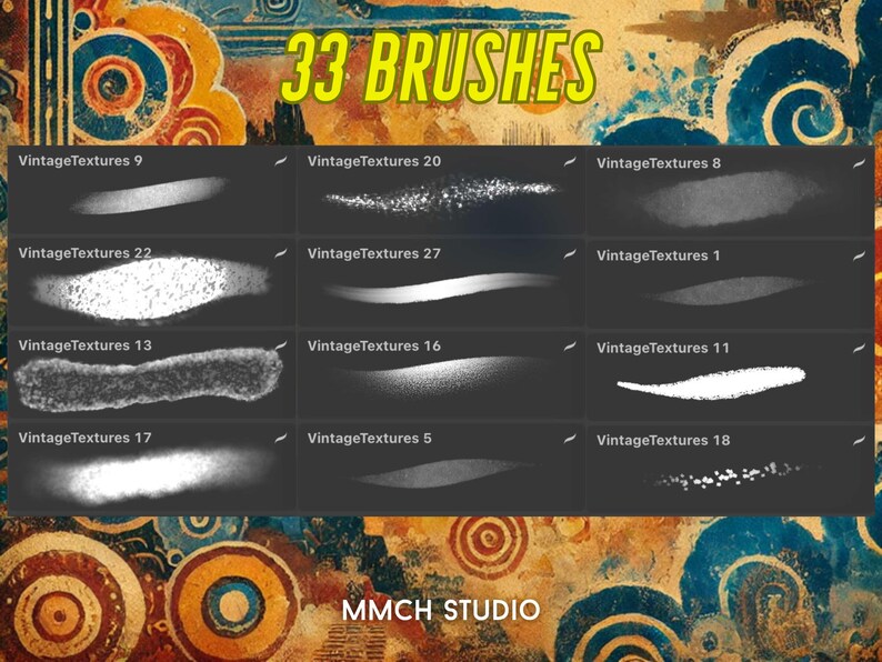 Vintage Rock Texture Procreate Brushes: Dunhuang Art Inspired (digital ...