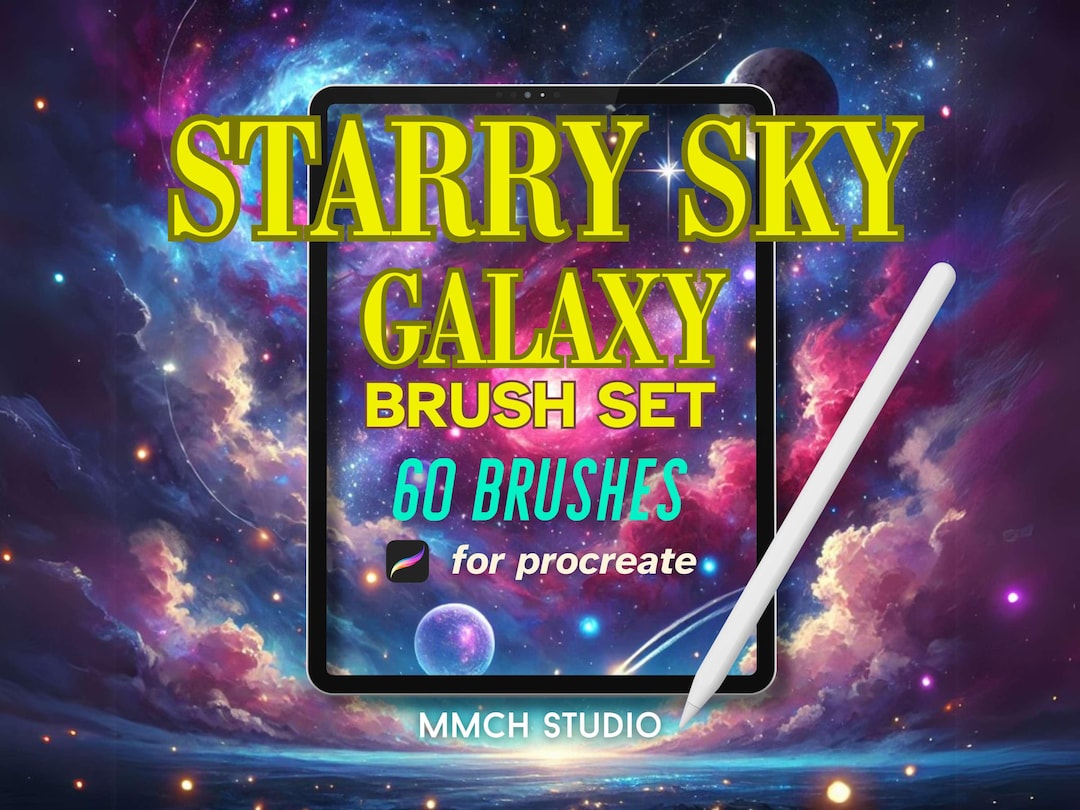 Starry Sky & Galaxy Brush Set for Procreate - 60 Stunning Space Brushes ...